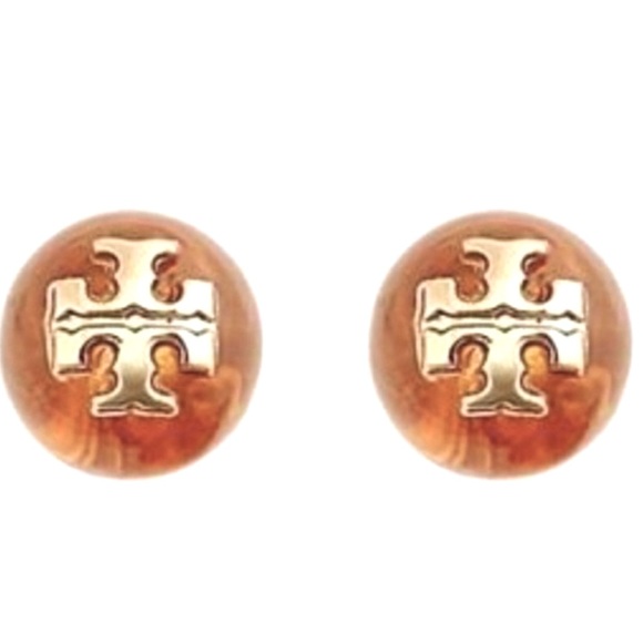 Tory Burch | Jewelry | Tory Burch Amber Evie Pearl Logo Stud Earrings ...